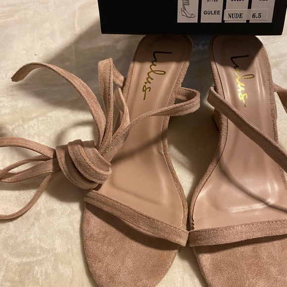 Lulus | Shoes | Gulee Light Nude Suede Laceup Espadrille Wedge Sandals ...